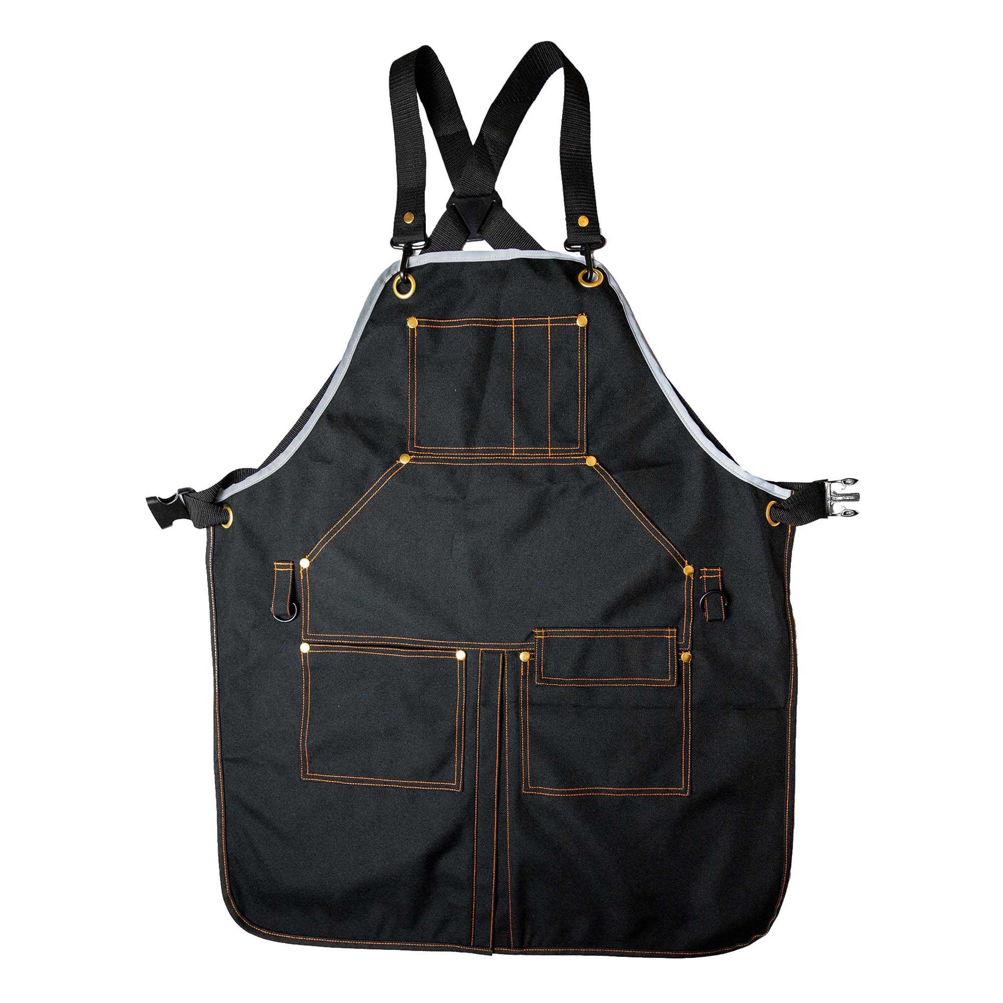 AP01 Long Tool Apron, Black, 1200 Denier, 7 Pockets