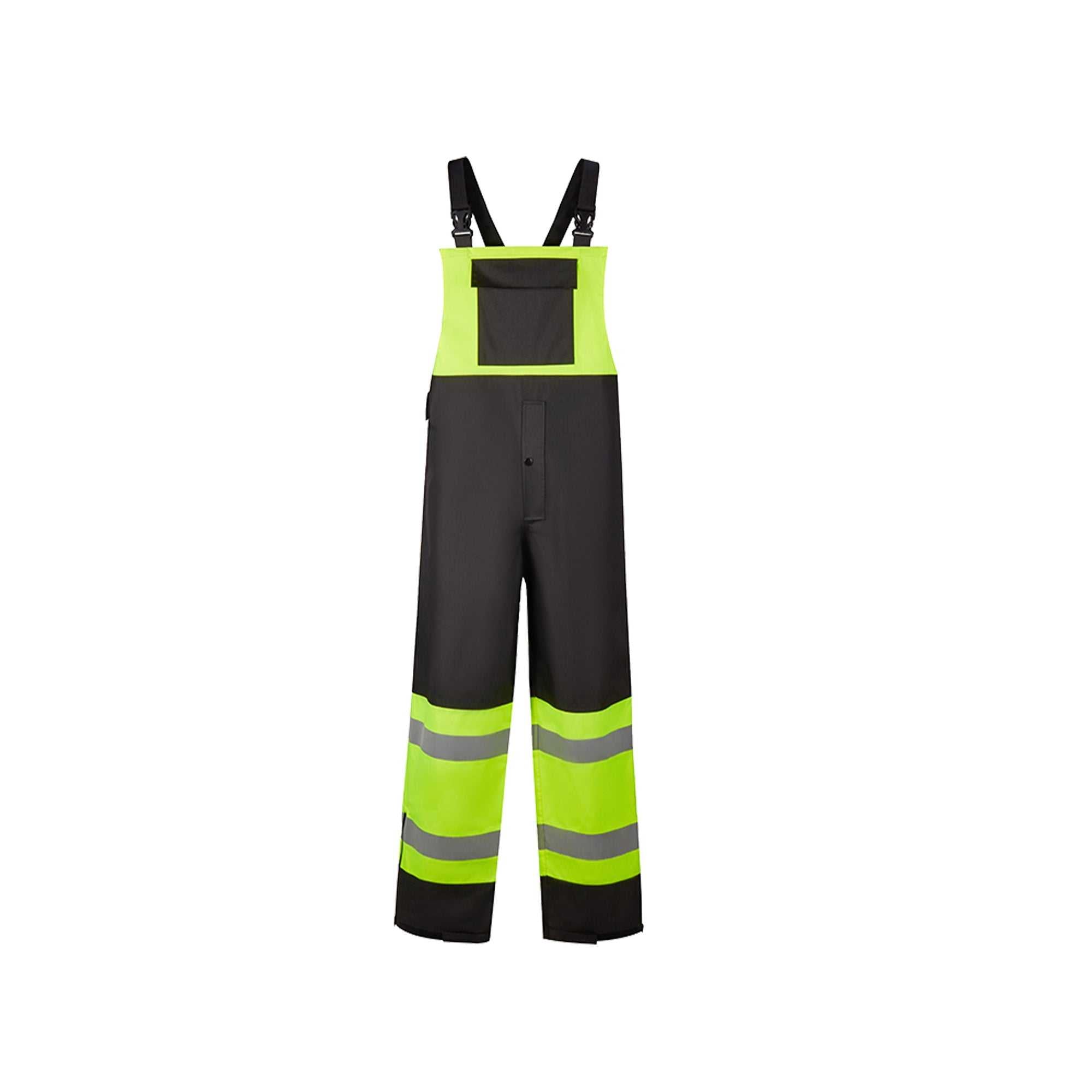 High-Visibility Premium Bib Overalls | Lime Class E Heavy-Duty 300D (H