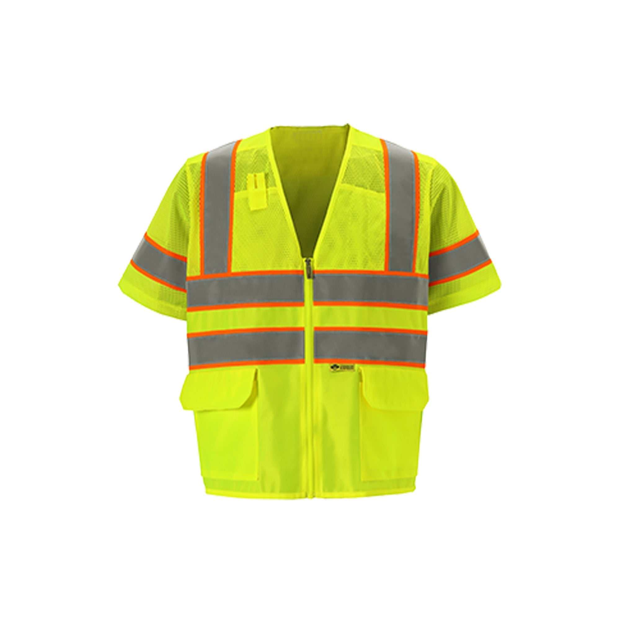 High-Visibility Professional Hybrid Vest | Lime Class 3 Mesh & Solid